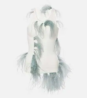 Acne Studios Feather-trimmed Tank Top - White