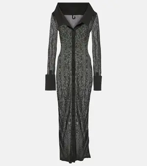 Jacquemus La Robe Manta Striped Shirt Dress - Black