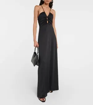 GANNI Crepe Jersey Maxi Dress