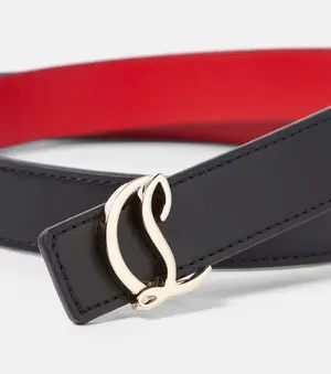 CHRISTIAN LOUBOUTIN Cl Logo Leather Belt - Black