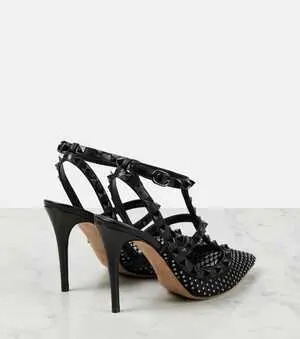 Valentino Garavani Rockstud 100 Leather Pumps - Black