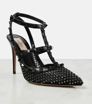 Valentino Garavani Rockstud 100 Leather Pumps - Black