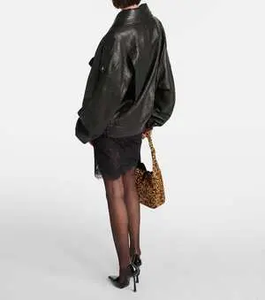 Saint Laurent Oversized Leather Blouson - Black