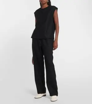 Asceno Dasha Linen Top - Black