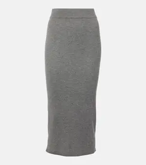 Brunello Cucinelli Ribbed-knit Midi Skirt