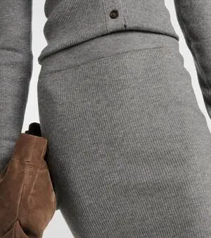 Brunello Cucinelli Ribbed-knit Midi Skirt