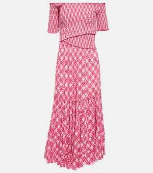Poupette St Barth Soledad Printed Midi Dress - Pink