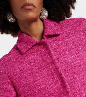 Valentino Garavani Vgold Cropped Lamé Tweed Jacket