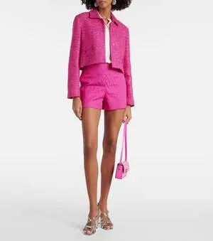 Valentino Garavani Vgold Cropped Lamé Tweed Jacket