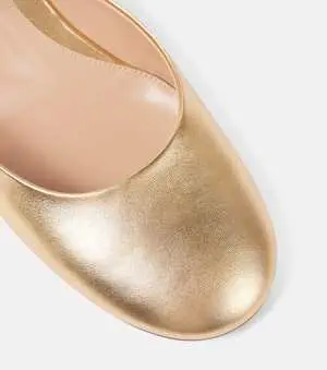 GIANVITO ROSSI Tivoli 45 Metallic Leather Mules