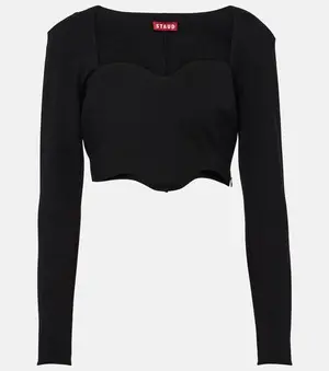 Staud Corde Scalloped Crop Top