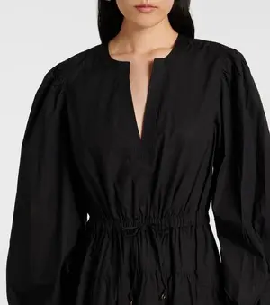 Ulla Johnson Aurelie Pleated Cotton Midi Dress