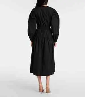 Ulla Johnson Aurelie Pleated Cotton Midi Dress