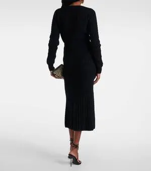 Alessandra Rich Cable-knit Wool Midi Skirt