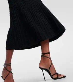 Alessandra Rich Cable-knit Wool Midi Skirt