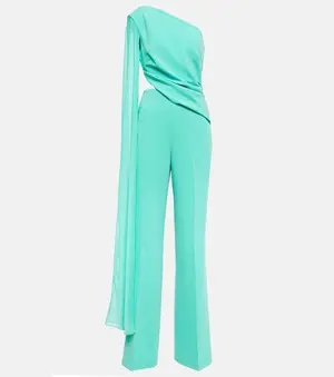 Roland Mouret Asymmetric Cady Jumpsuit - Blue