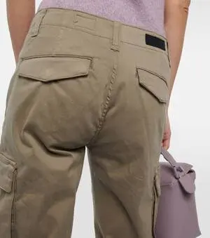 Ag Cropped Cotton-blend Cargo Pants