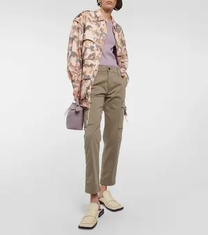 Ag Cropped Cotton-blend Cargo Pants