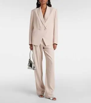 THE SEI Double-breasted Crepe Blazer