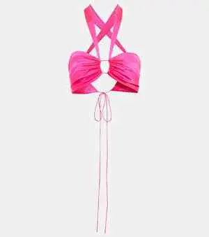 THE SEI Silk Satin Halterneck Top - Pink