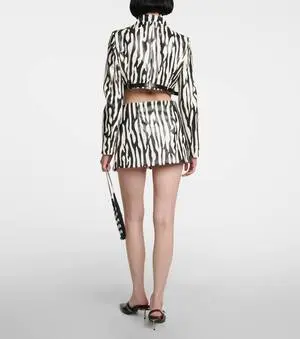 Coperni Zebra-print Wrap Miniskirt