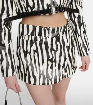 Coperni Zebra-print Wrap Miniskirt