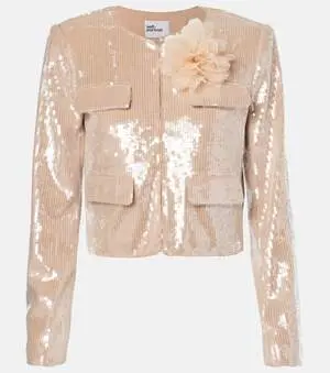 SELF-PORTRAIT Sequined Jacket - Beige