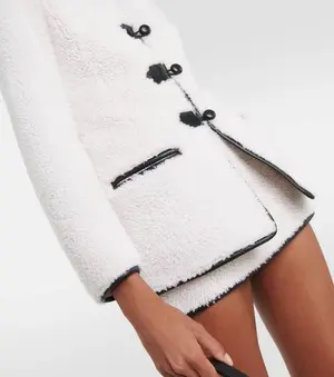 BLANCHA Leather-trimmed Shearling Jacket
