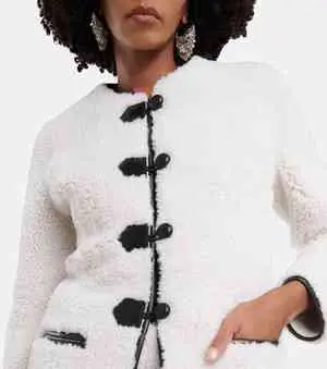 BLANCHA Leather-trimmed Shearling Jacket