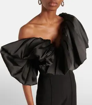 Solace London Perla Ruffled Satin-trimmed Jumpsuit