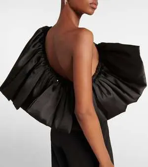 Solace London Perla Ruffled Satin-trimmed Jumpsuit