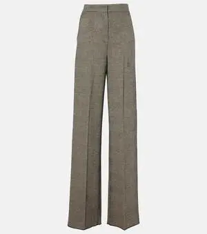 Max Mara Houndstooth Wool-blend Pants - Grey