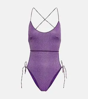 Oseree Lumiere Scoop-neck One-piece Swimsuit - Purple