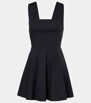 Staud Mini Teresa Cotton Minidress - Black