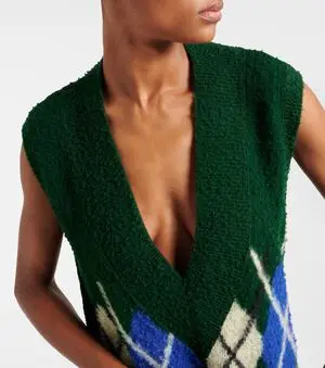 Burberry Argyle Wool Maxi Dress