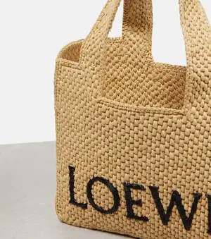 Loewe Small Logo Raffia Tote - Beige