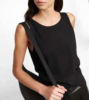 THE ROW Frankie Cotton Jersey Tank Top - Black