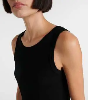 THE ROW Frankie Cotton Jersey Tank Top - Black