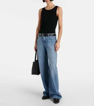 THE ROW Frankie Cotton Jersey Tank Top - Black