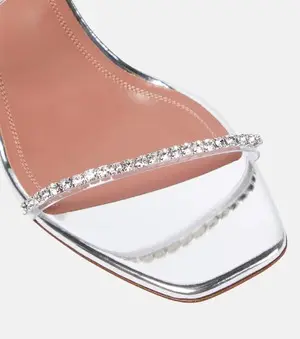 Amina Muaddi Gilda Embellished Pvc Mules