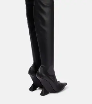 Attico Cheope Over-the-knee Leather Boots - Black