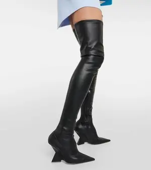 Attico Cheope Over-the-knee Leather Boots - Black