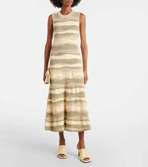 Ulla Johnson Gaia Cotton-blend Midi Dress - Multicoloured