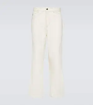 BODE Knolly Brook Cotton Herringbone Pants - White