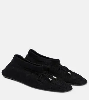 TOTEME Knit Ballet Flats - Black