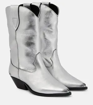 Isabel Marant Étoile Duerto Metallic Leather Cowboy Boots
