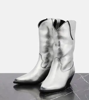 Isabel Marant Étoile Duerto Metallic Leather Cowboy Boots