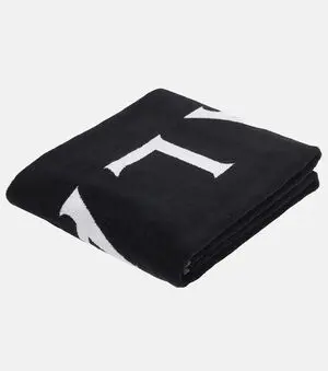 Alaïa Logo Jacquard Cotton Beach Towel - Black