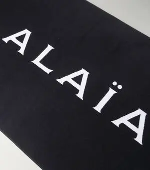 Alaïa Logo Jacquard Cotton Beach Towel