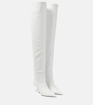 Attico Cheope Leather Over-the-knee Boots - White